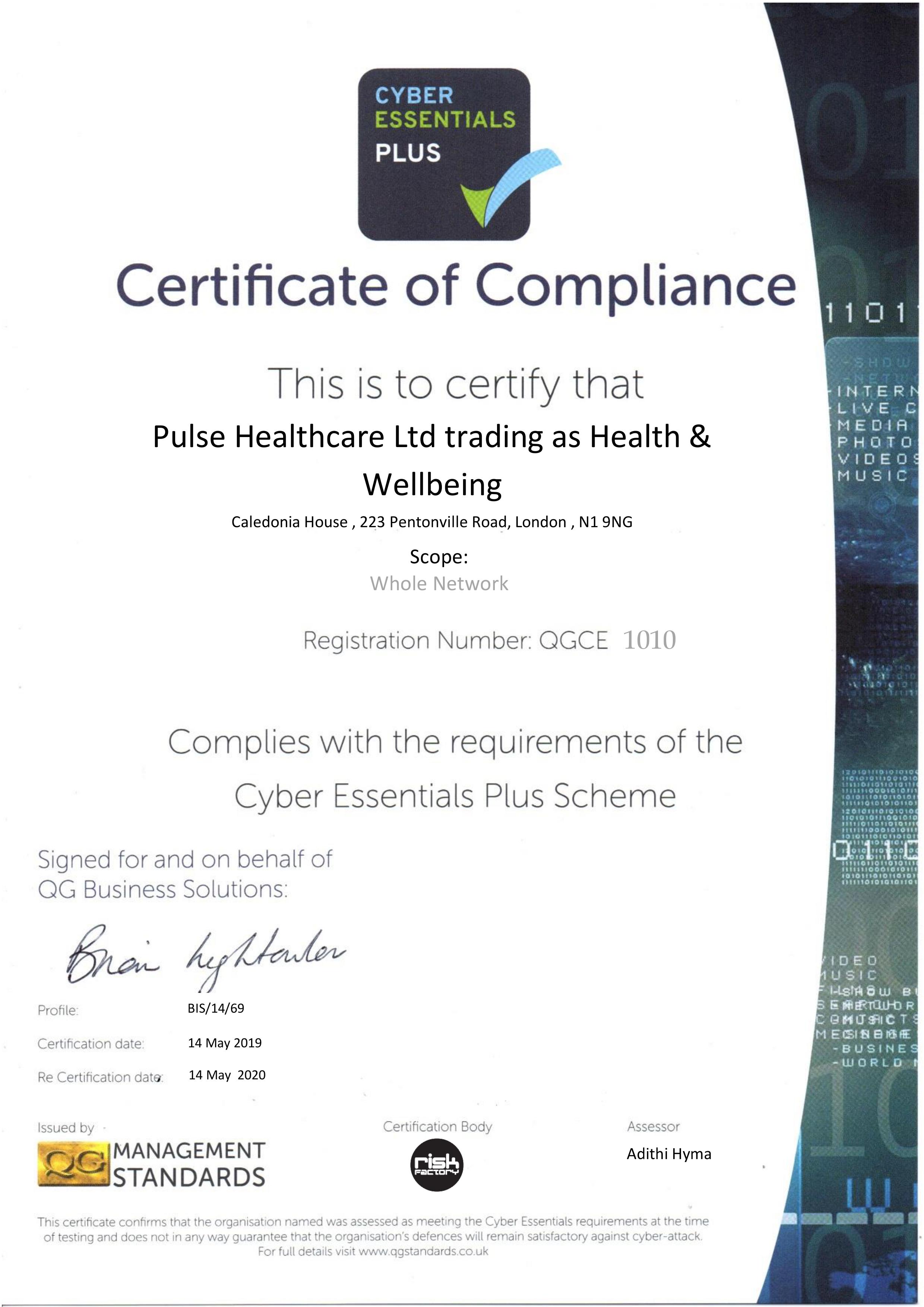 19 20 Web Cert - QG Management Standards