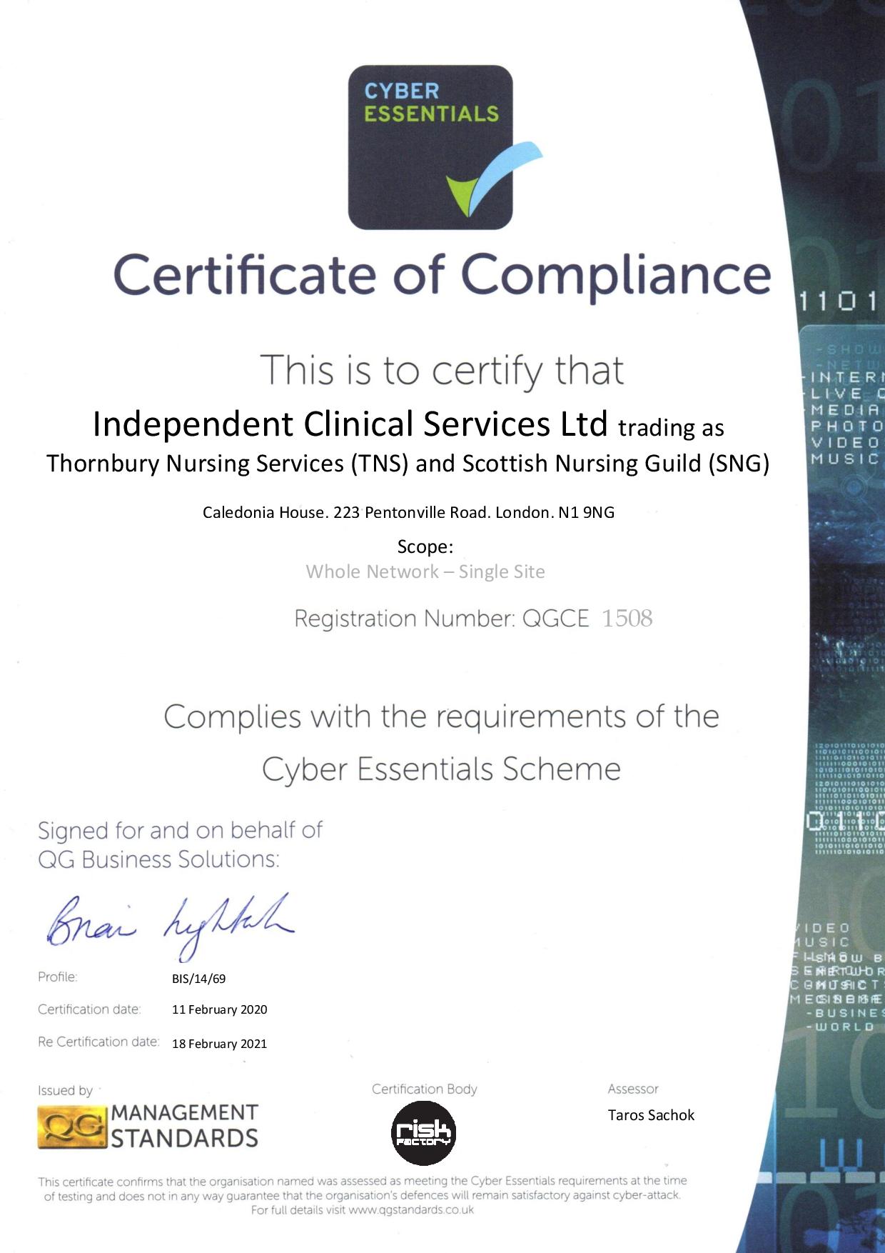 Name Change Certificate page 001 QG Management Standards